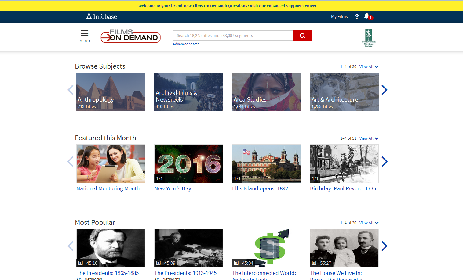 Films on Demand: Important Please Read | NMC's Center for Teaching and ...