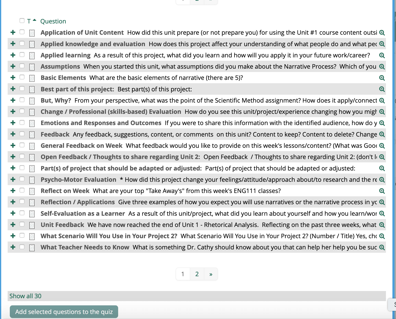 Using Moodle “Quiz” feature for class feedback & reflections | NMC's ...