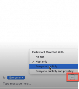 Zoom Chat Settings | NMC's Center for Teaching and Learning