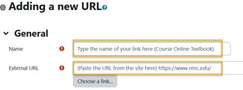 Using the Moodle URL Resource | NMC's Center for Teaching and Learning